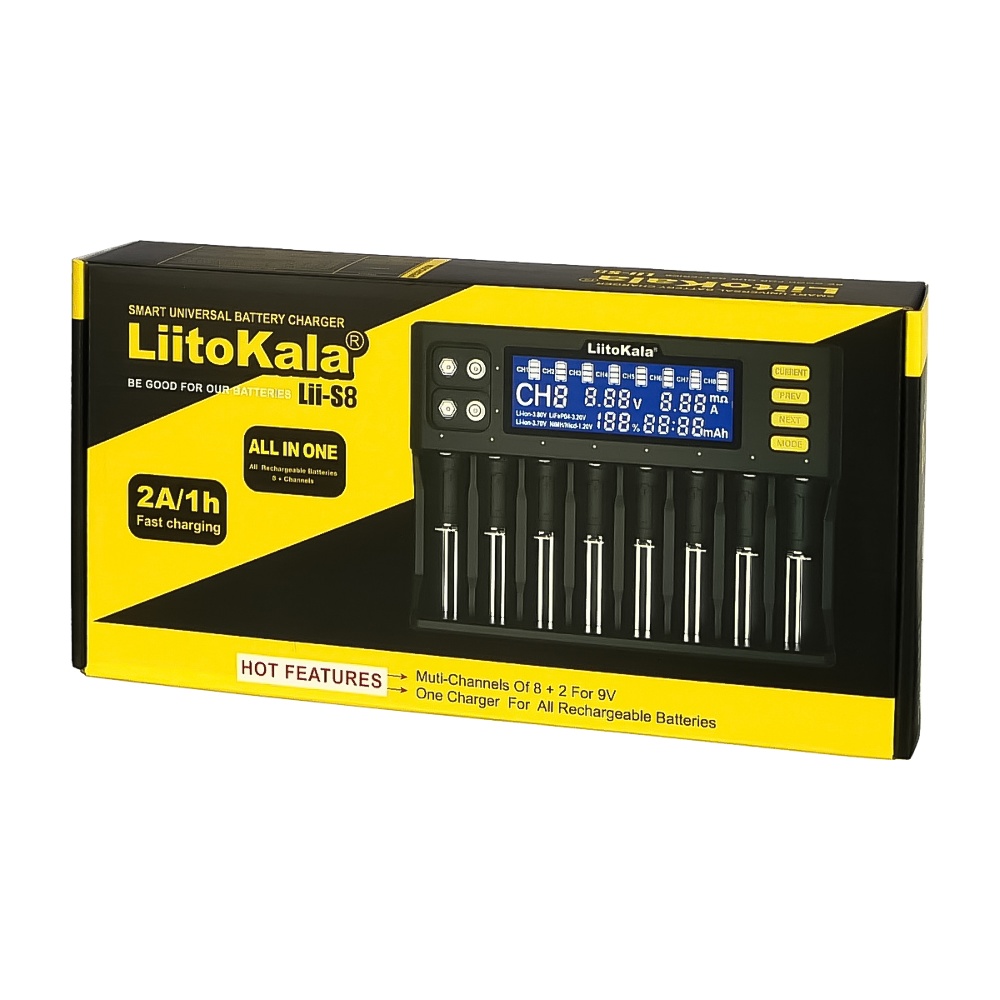 Сетевое зарядное устройство с тестером LiitoKala Lii-S8 для ...