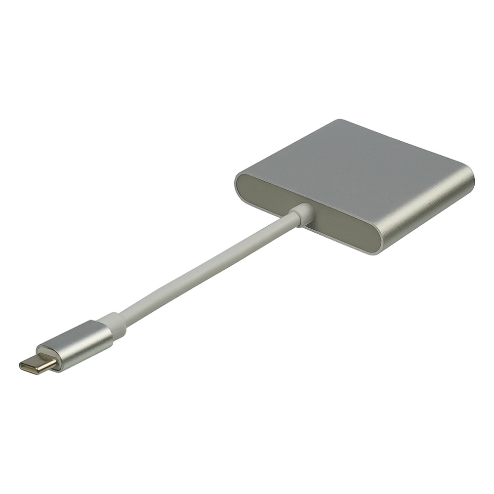 Мультиадаптер хаб Type-C - HDMI + USB3.0 + Type-C белый | MasterClub