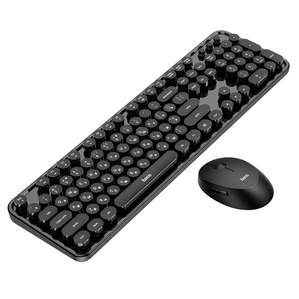 Комплект клавиатура и мышь Hoco DI25 2.4G (ENG/ УКР/ РУС) black ...