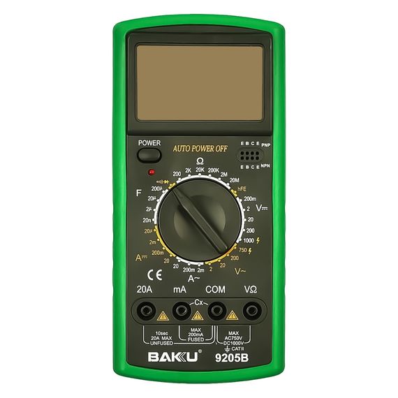 Мультиметр цифровой Baku BK-9205B с функцией автоотключения (ток до 20А ...